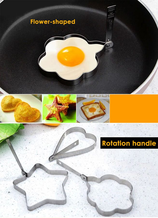 304SS Cook Fried egg circle model mold heart-shaped ,star-shaped,flower ...