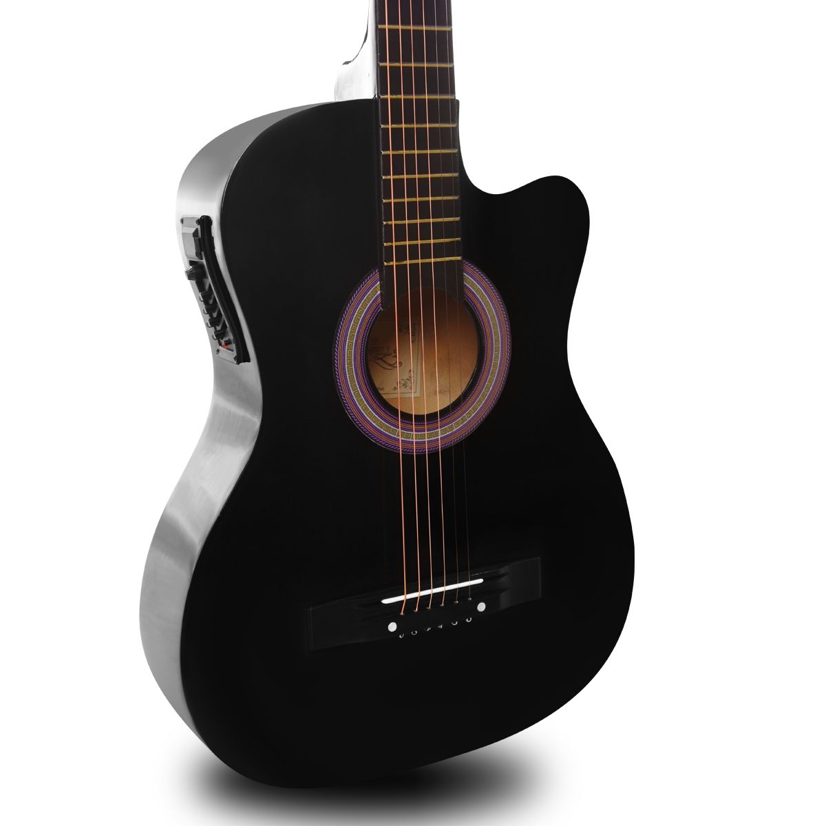 38" Steel String Cutaway Acoustic Electric Guitar Pack (Black) | Crazy ...