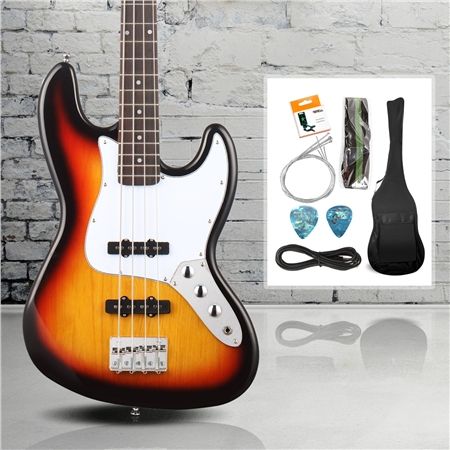 Full Size Electric Bass Guitar Pack (Sunburst)