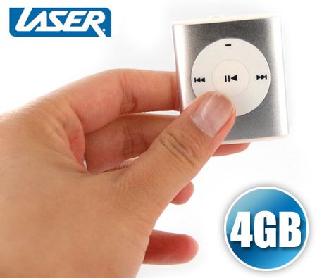 Laser 4GB A14 Mini Compact MP3 Multimedia Music Player - Silver