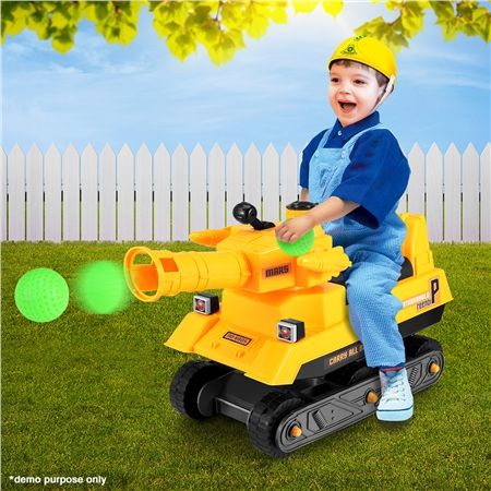 Yellow Kids Ride-On Toy Tank