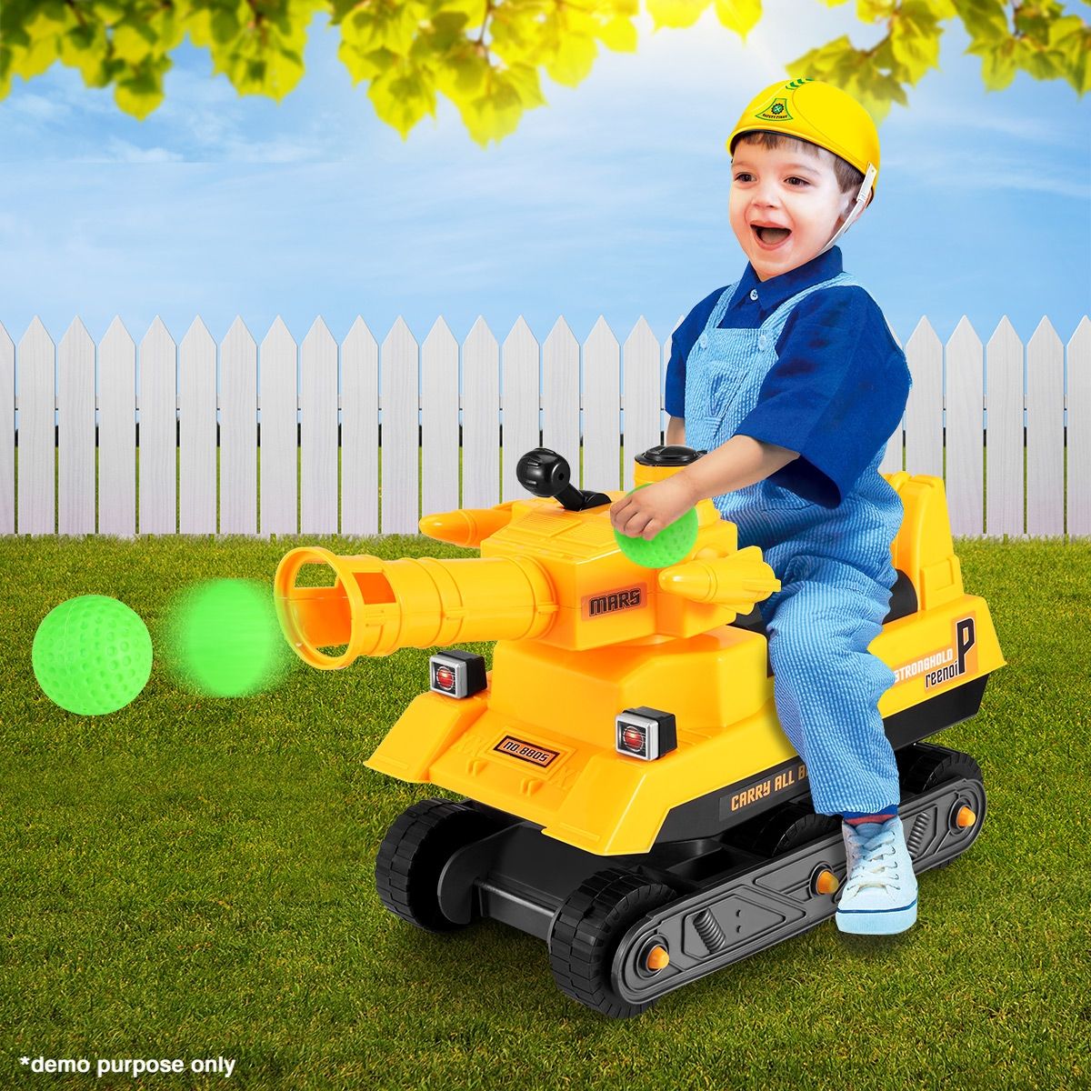 Yellow Kids Ride-On Toy Tank