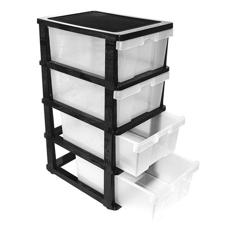 4-Drawer Plastic Storage Organiser