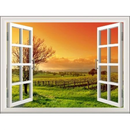 3D Evening Twilight Window View Removable Wall Art Sticker Decal Decor