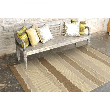 Indoor/Outdoor Wave Rug Beige Brown-270cmx180cm