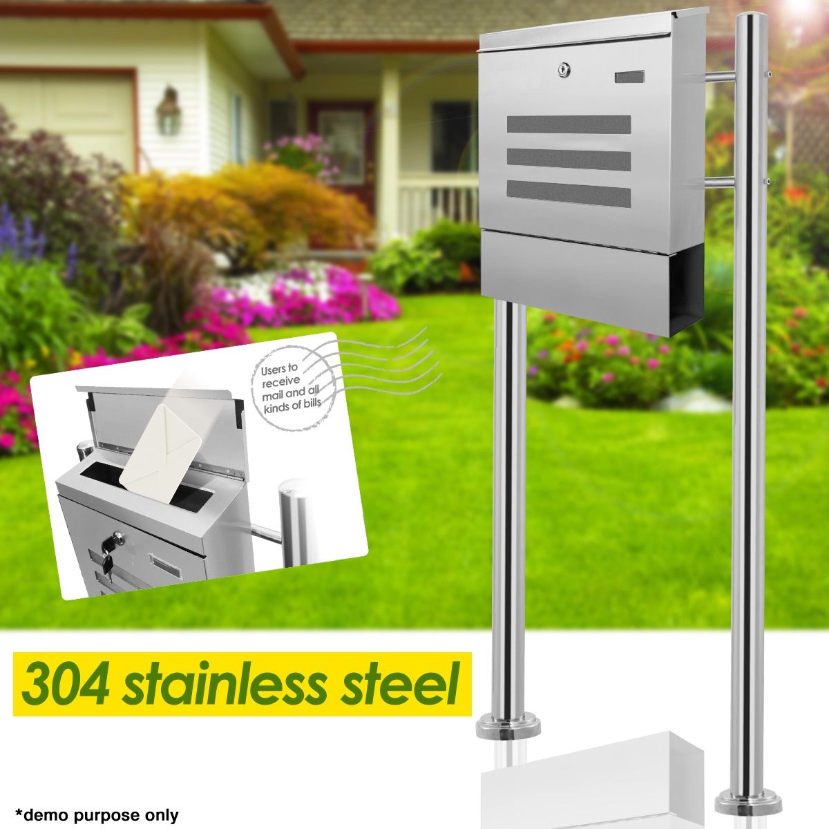 304 S/S LETTERBOX Mail Box with Stand