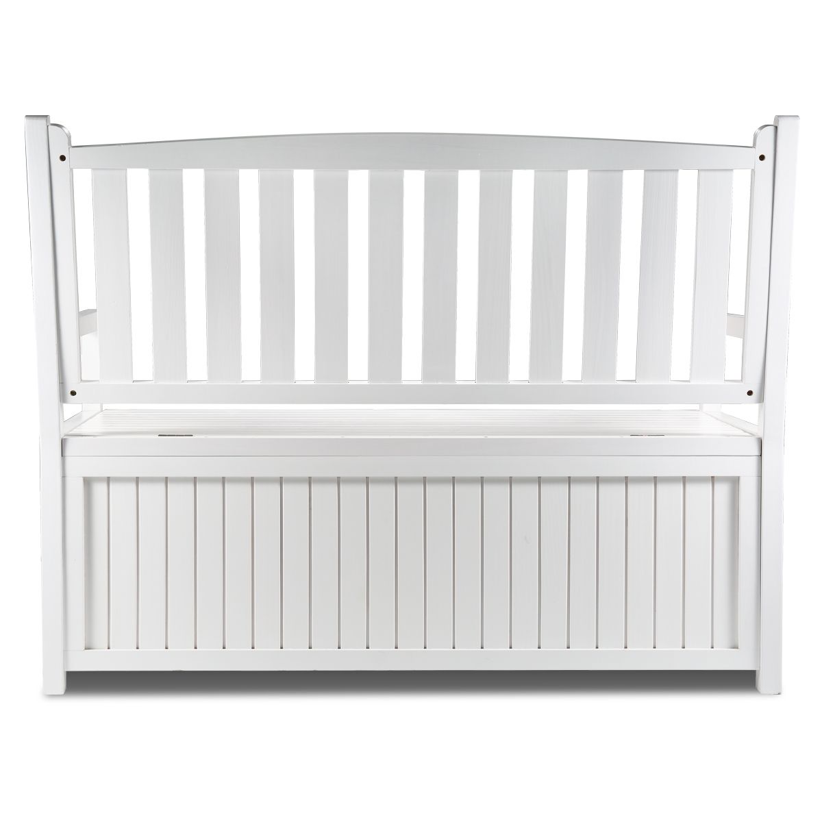 High Back White Wooden Outdoor Garden Storage Bench | Crazy Sales