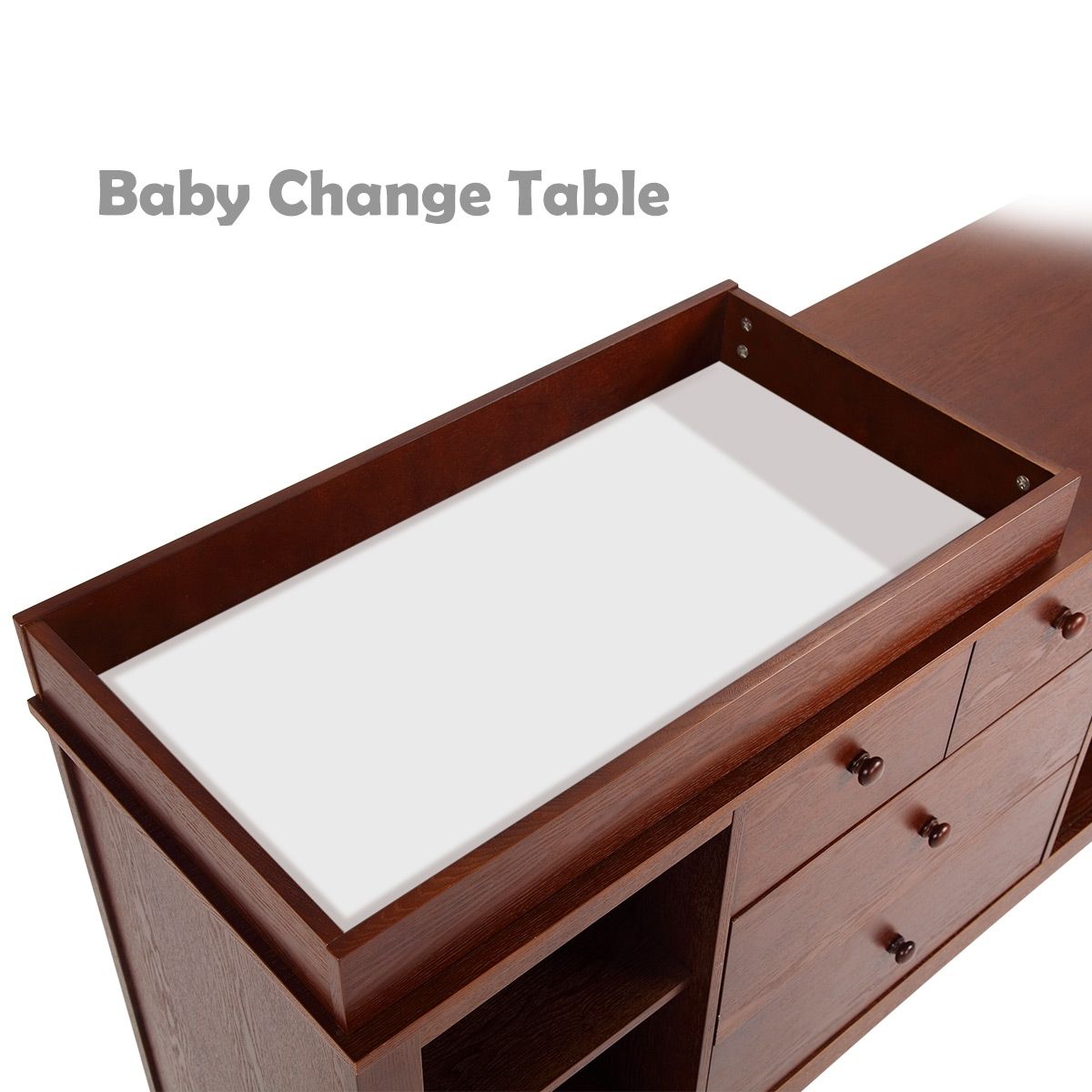 Walnut Baby Changing Table with Four Drawers | Crazy Sales