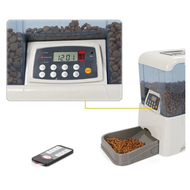 PF-21B Remote Controlled Automatic Pet Feeder Programmable LCD Control ...