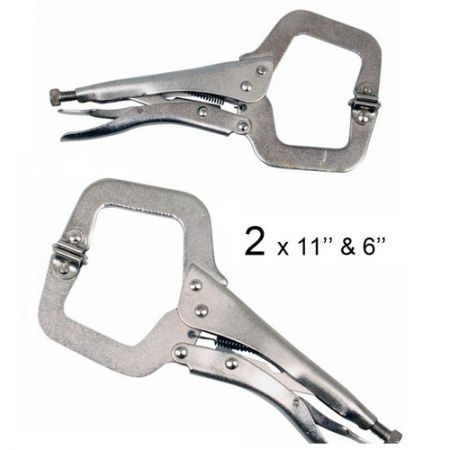 4 Pcs C Clamps Magnetic Welding Locking Piler 2 x 11 inch 2 x 6 inch