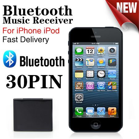 Wireless Bluetooth Music Receiver Adapter 30Pin for iPhone 5 ipod Dock ...