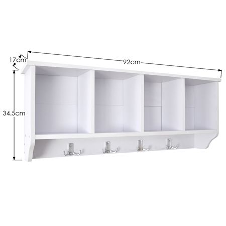 White 4-Compartment Coat Rack Cabinet | Crazy Sales