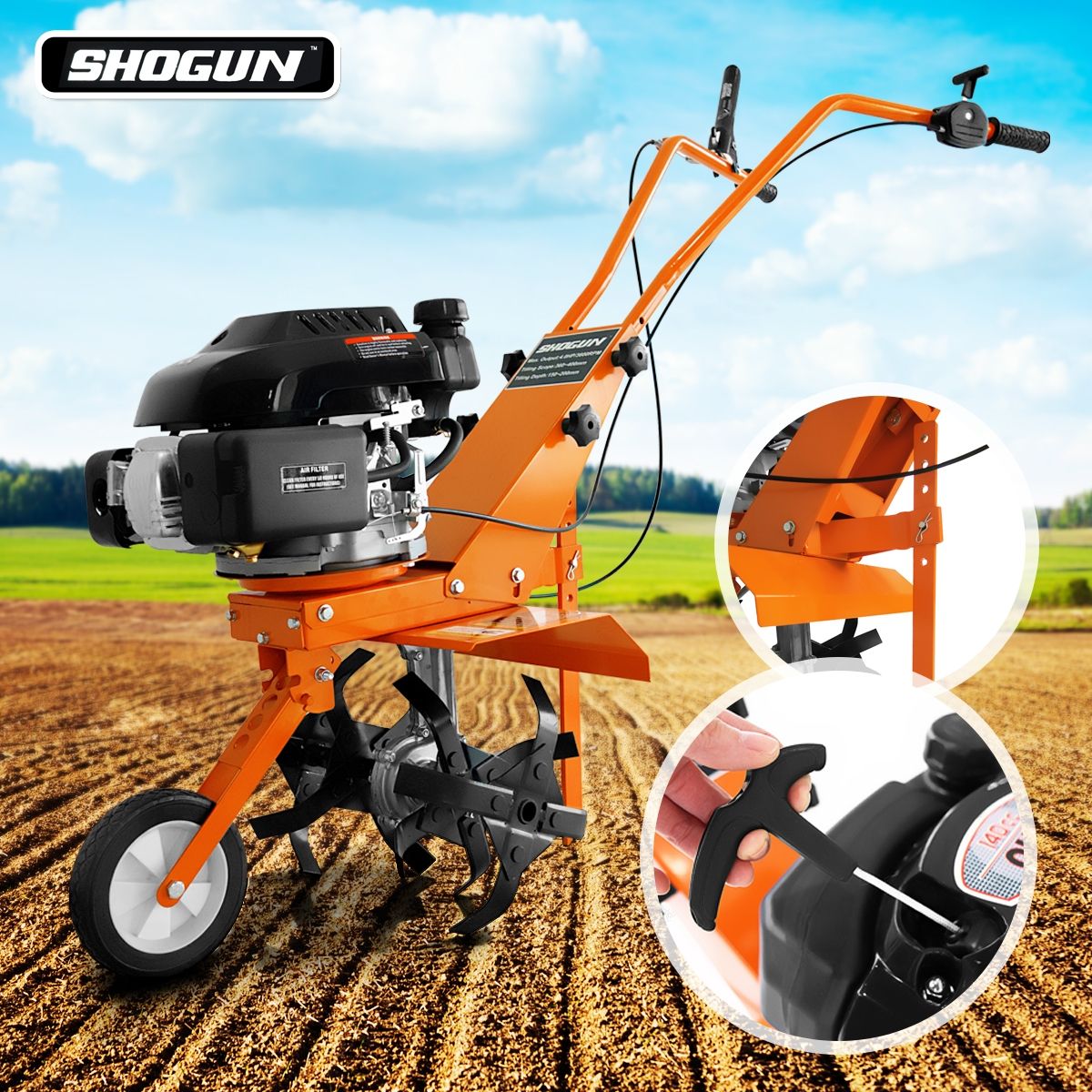 Shogun 4.0HP Gasoline Cultivator / Tiller/ Rotary Hoe / Rototiller