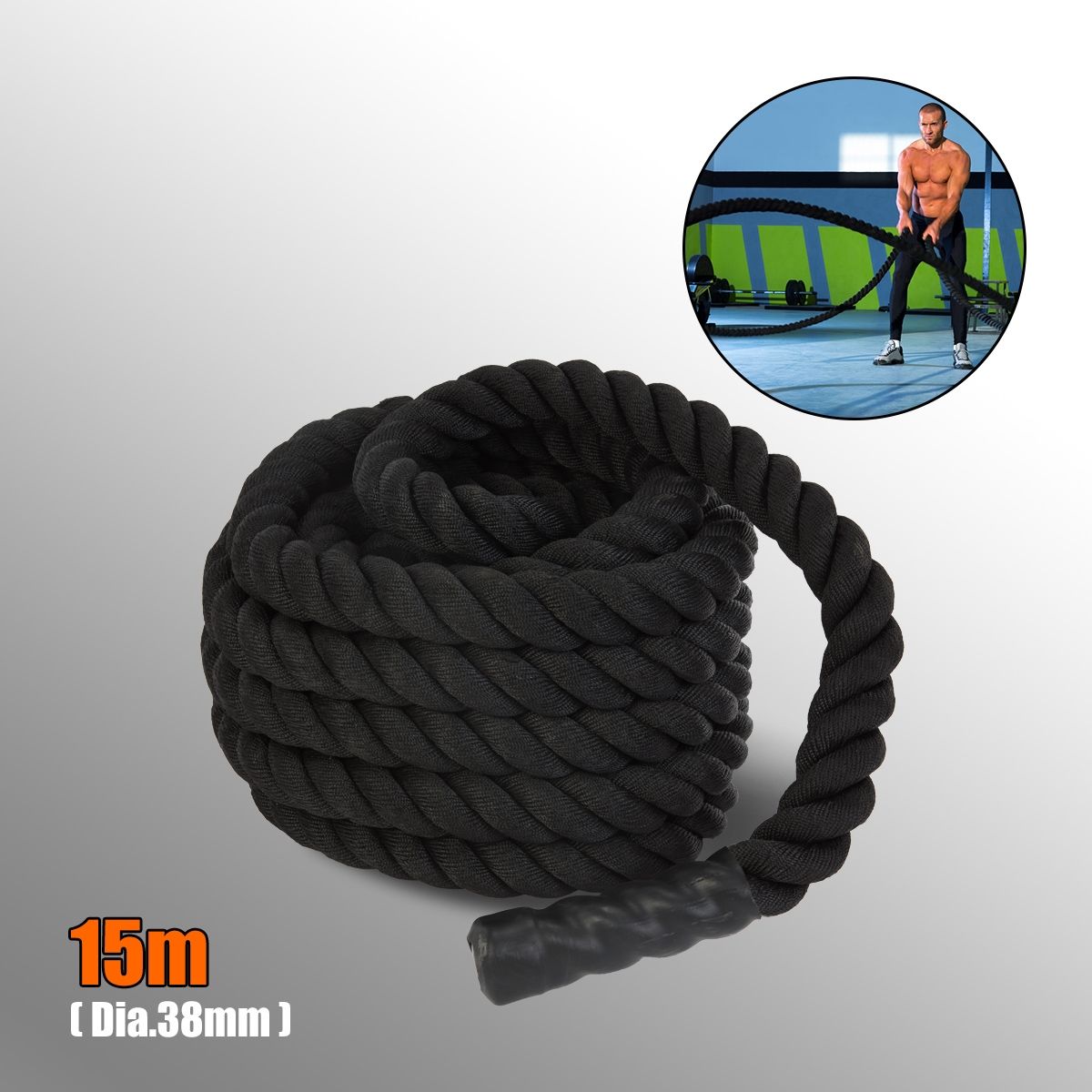 15M x 38mm Battle Rope