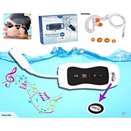 Waterproof MP3 Player with FM Radio 8GB - White