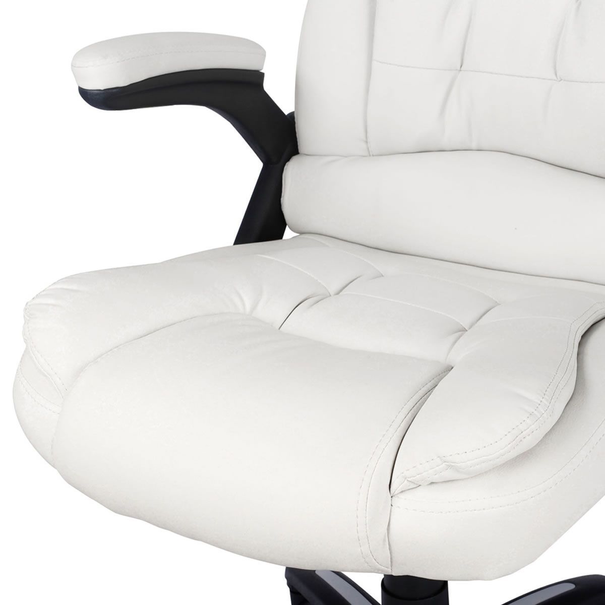 8 Point Massage Executive PU Leather Office Computer Chair - White ...