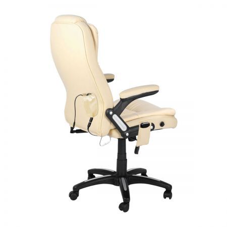 8 Point Massage Executive PU Leather Office Computer Chair - Beige ...