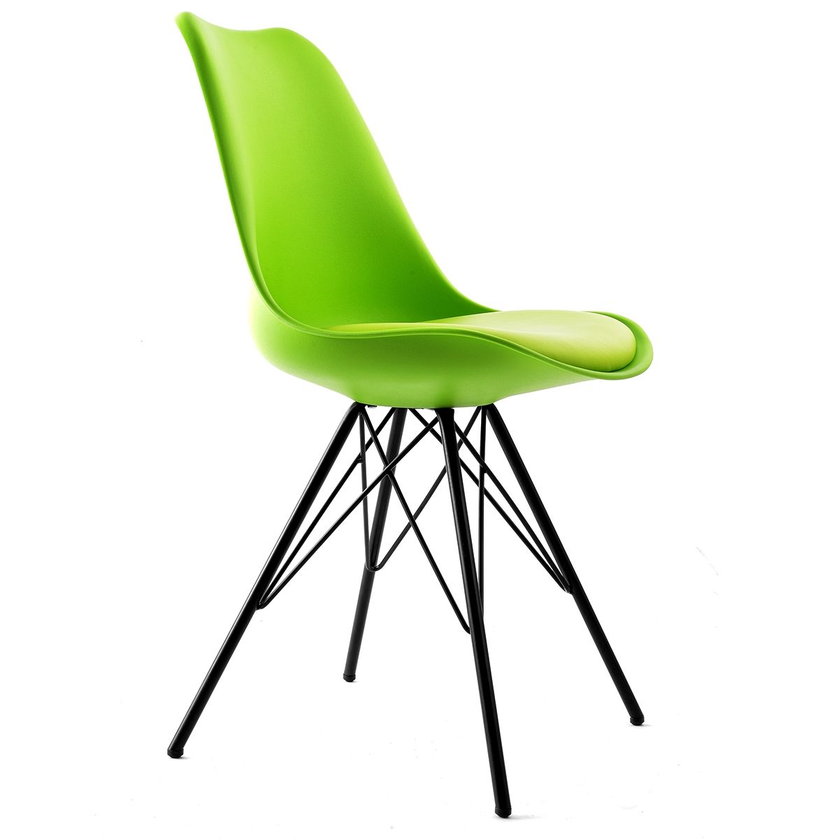 Set of Plastic Eames Replica Chairs with Cushion Seat-Green | Crazy Sales