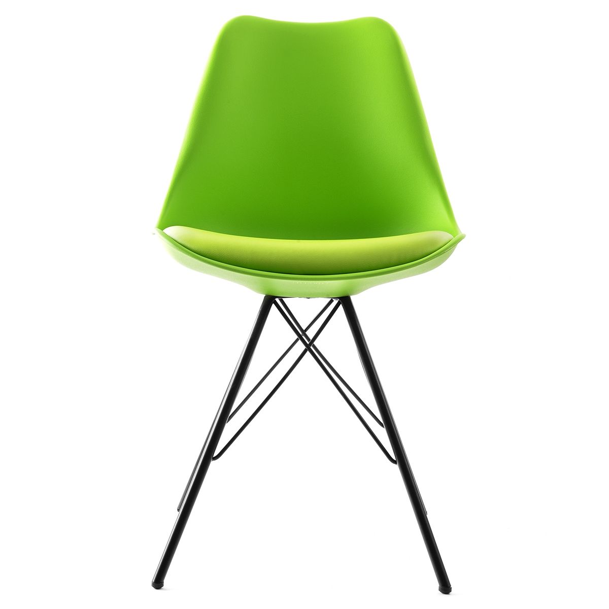 Set of Plastic Eames Replica Chairs with Cushion Seat-Green | Crazy Sales