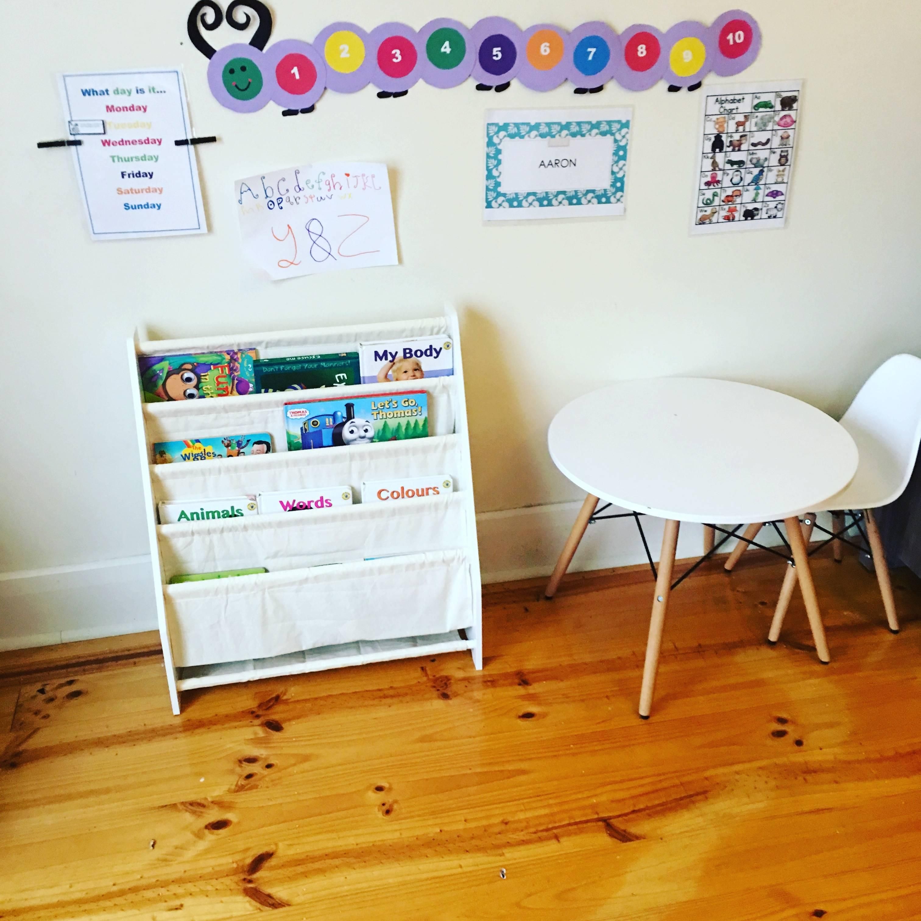 5 Level Tier Childrens Canvas Book Shelf Display Unit - White | Crazy Sales